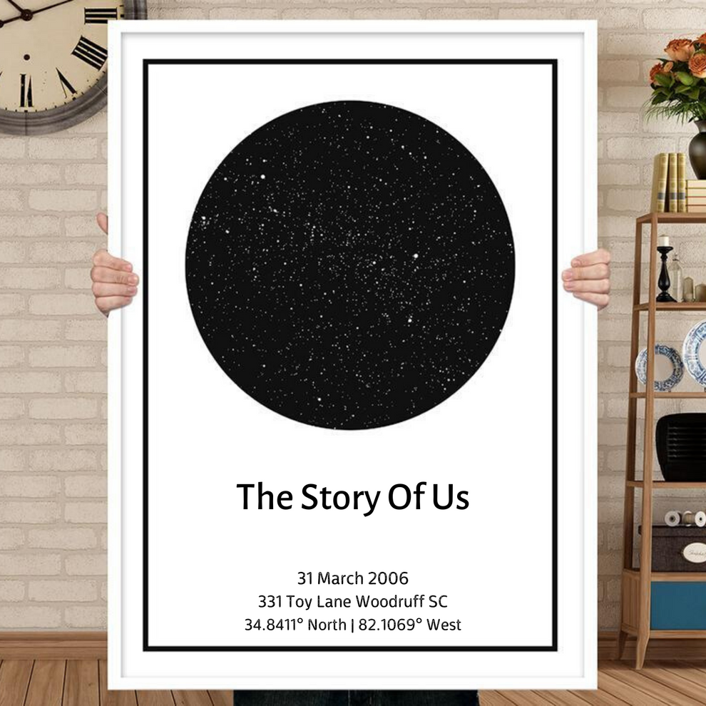 Personalized Custom Canvas Star Map - A moment you will never forget g ...